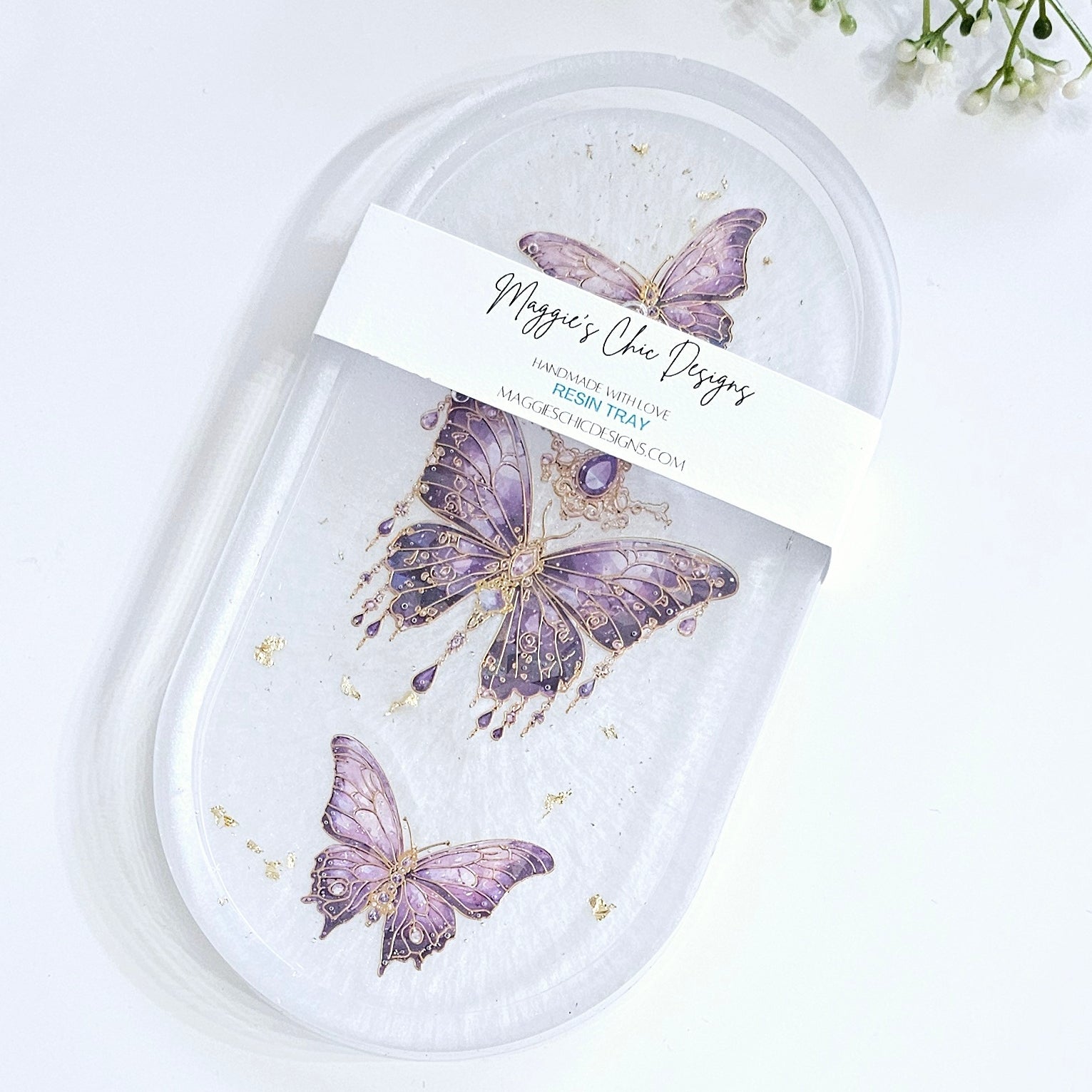 Purple Butterfly Tray | Maggie's Chic Designs